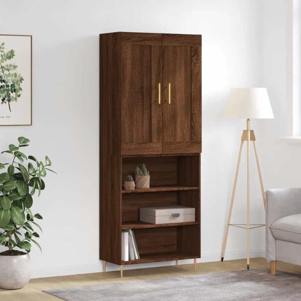 vidaXL Skříň highboard 69,5 x 34 x 180 cm kompozitní dřevo [3200061] Barva: Černá