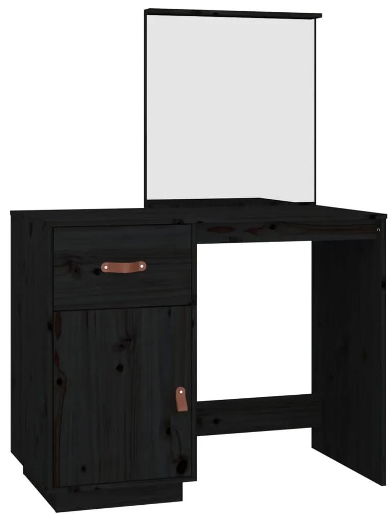 vidaXL Toaletní stolek černý 95 x 50 x 134 cm masivní borové dřevo