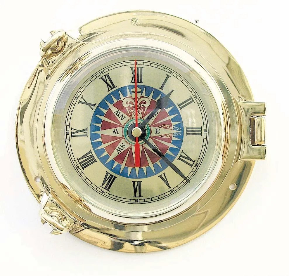 SEA Club  Lodní nástěnné hodiny mosazné 14 cm  1248