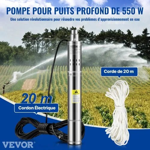 Ponorné čerpadlo do hlubokých studní, 550 W 230 V/50 Hz, 35 l/min 108 m