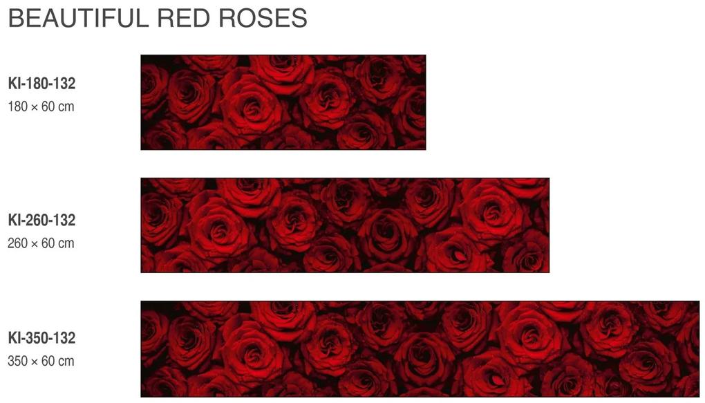 DIMEX | Fototapeta do kuchyně Rudé růže KI-180-132 | 180 x 60 cm | červená