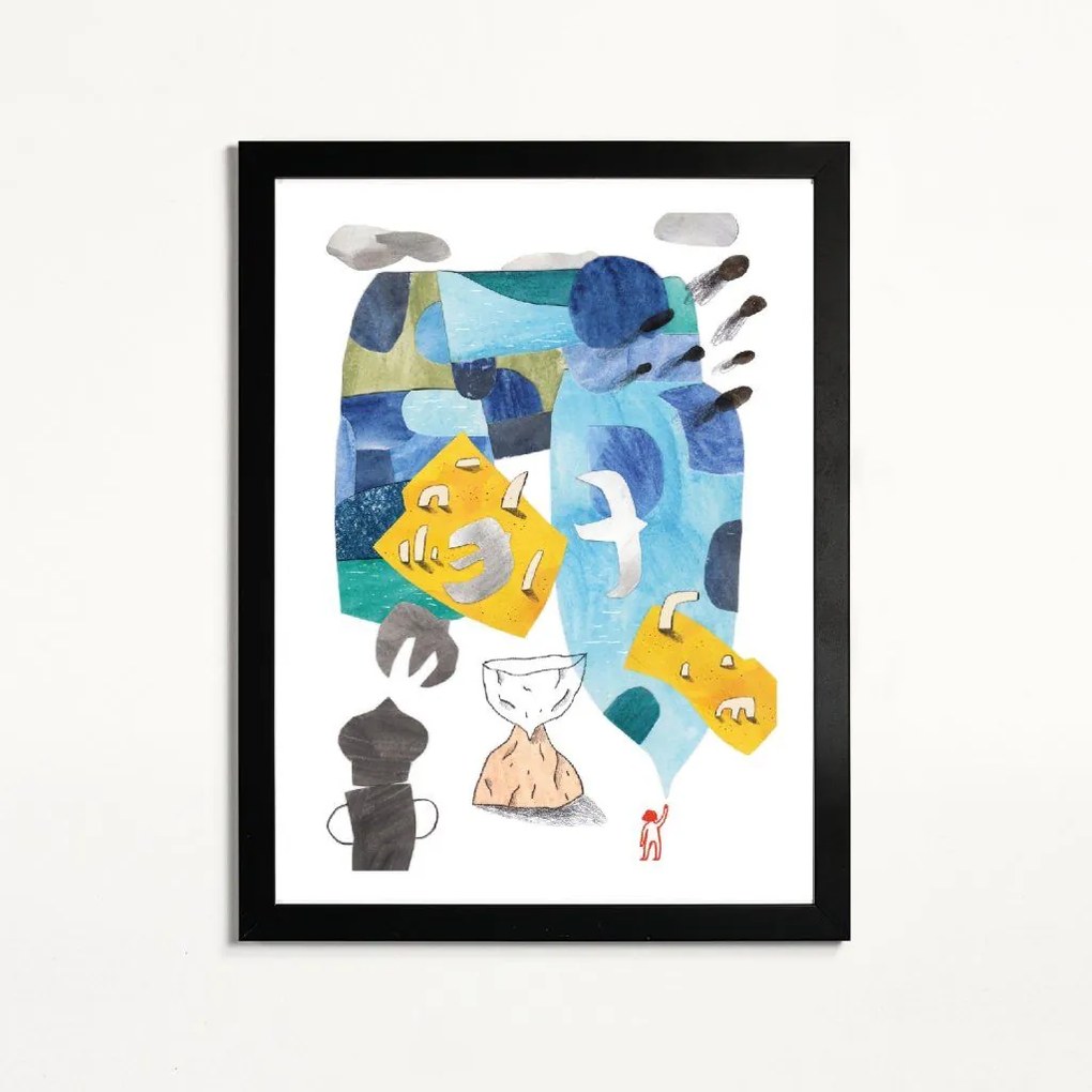 Pavla Baštanová | Olivie a moře Rám: Černý, Velikost: 40 x 30 cm