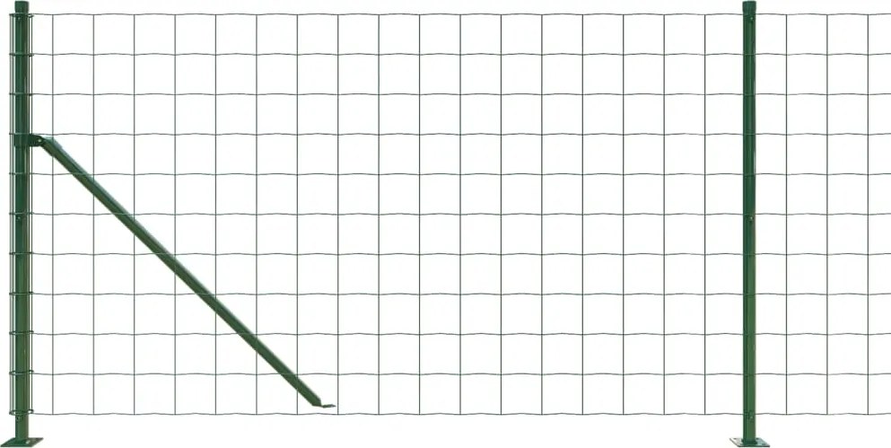 Drátěný plot s přírubami zelený 0,8 x 10 m 154176