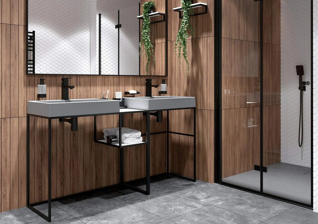 Deante Correo, stojící koupelnová konzola 900x400 mm, černá, CKC_N90A