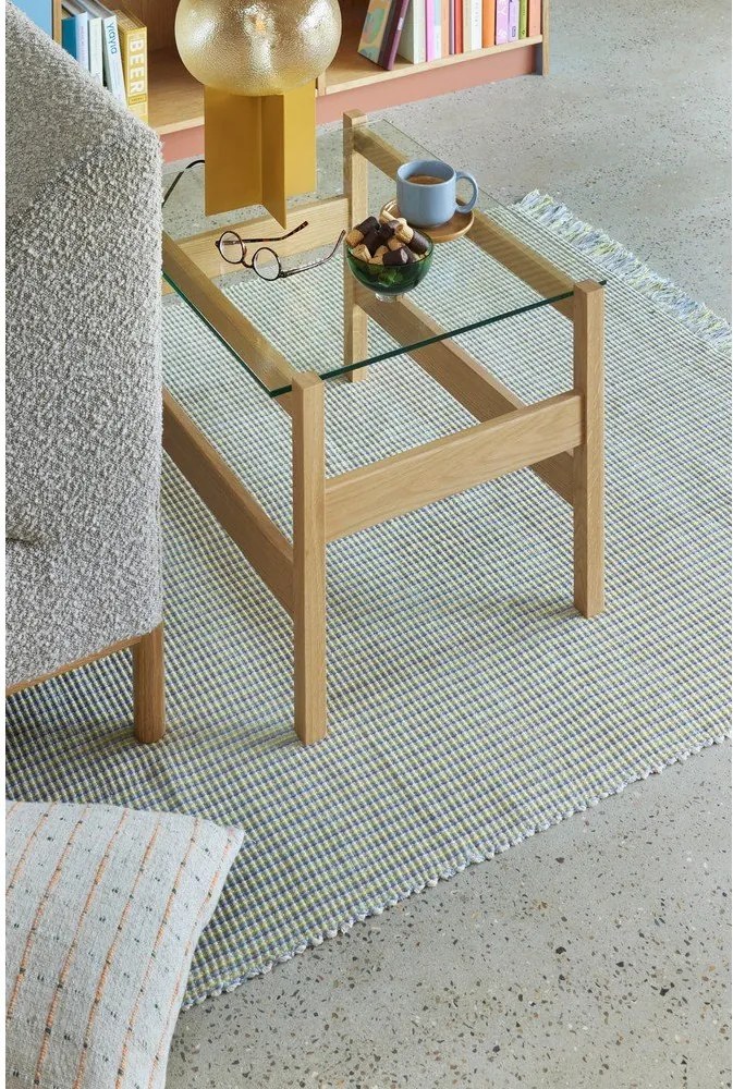 Konferenční stolek se skleněnou deskou v přírodní barvě 52x66 cm Ledge – Hübsch