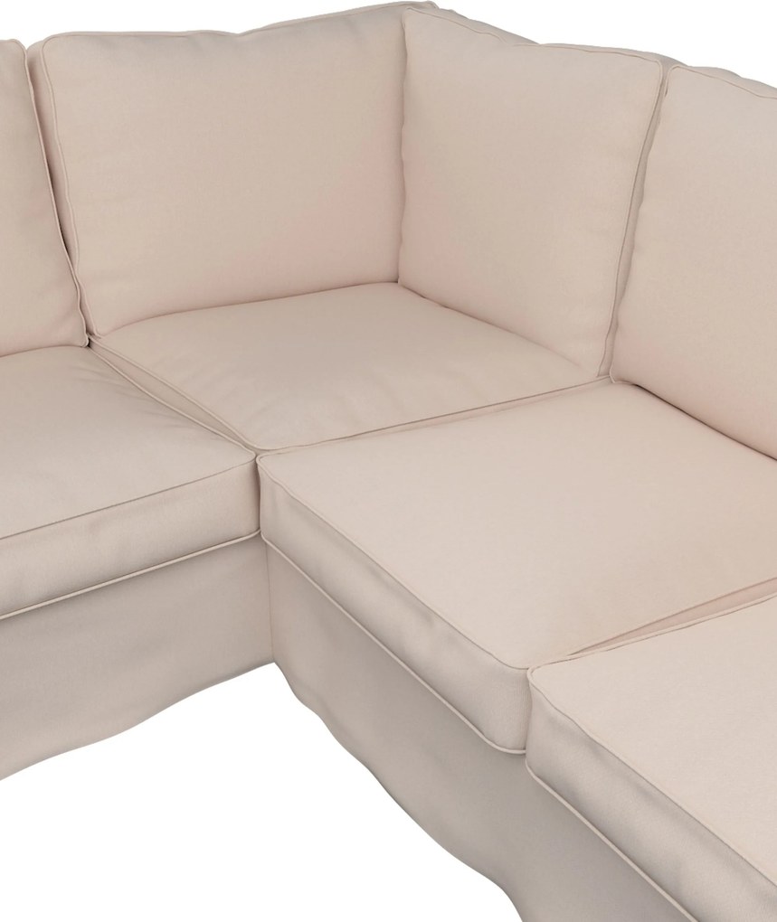 Potah na pohovku IKEA  Ektorp rohová barva růžová látka pletený vzor