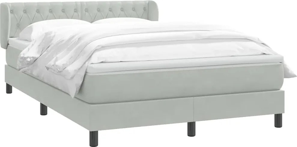 Box spring postel s matrací světle šedá 160x210 cm samet 3317781