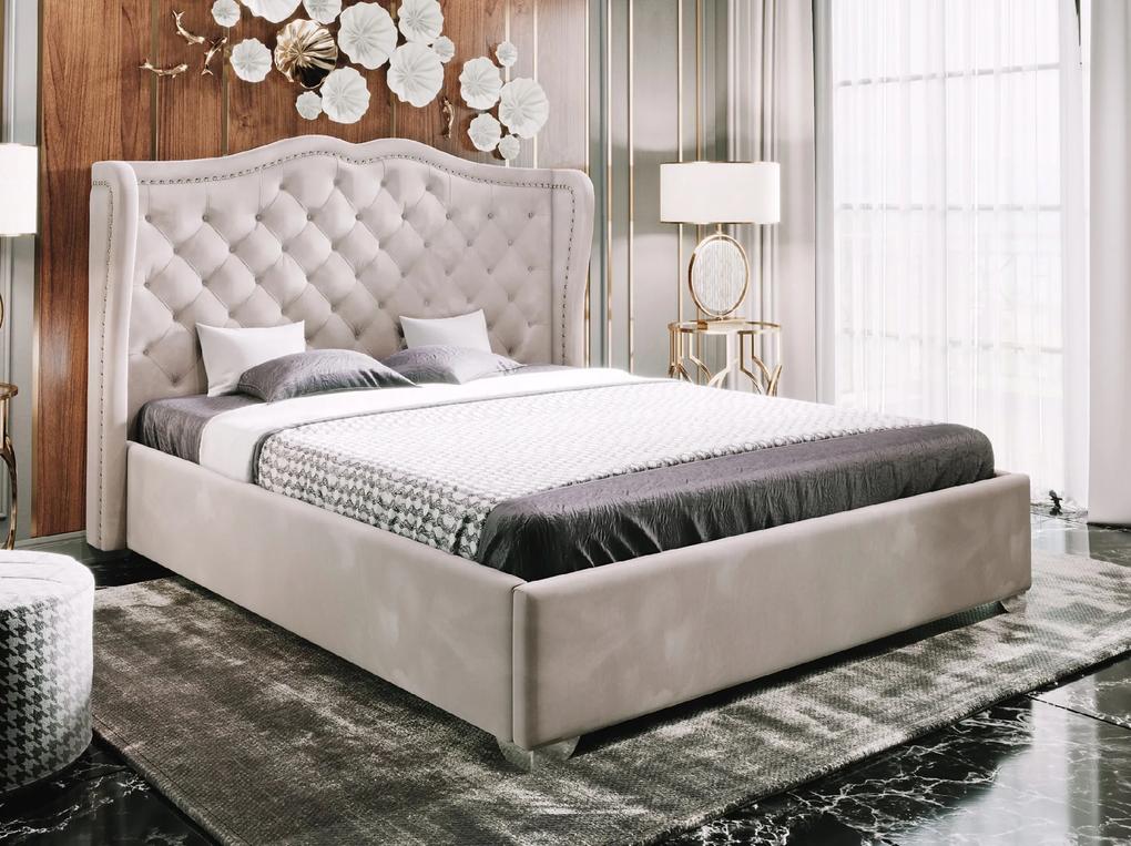 PROXIMA STORE.cz - Luxusní manželská postel BOLONIA II - béžová 140 Veľkosť postele: Pre matrac 140 x 200 cm