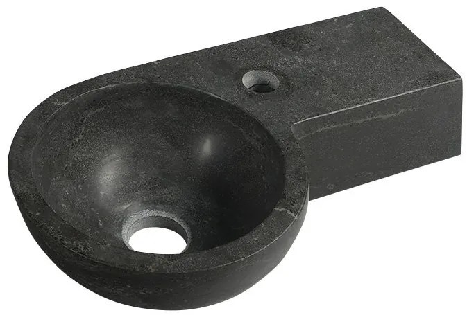 Sapho, BLOK kamenné umyvadlo 40x10x23 cm, černý Antracit, 2401-32