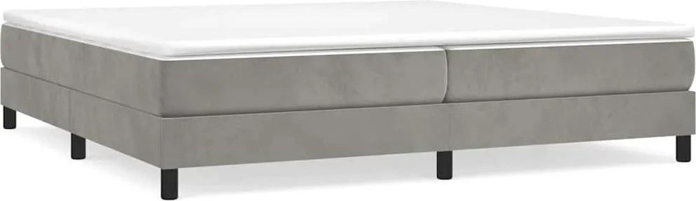 Rám postele s boxspringem světle šedý 200 x 200 cm samet 3120790