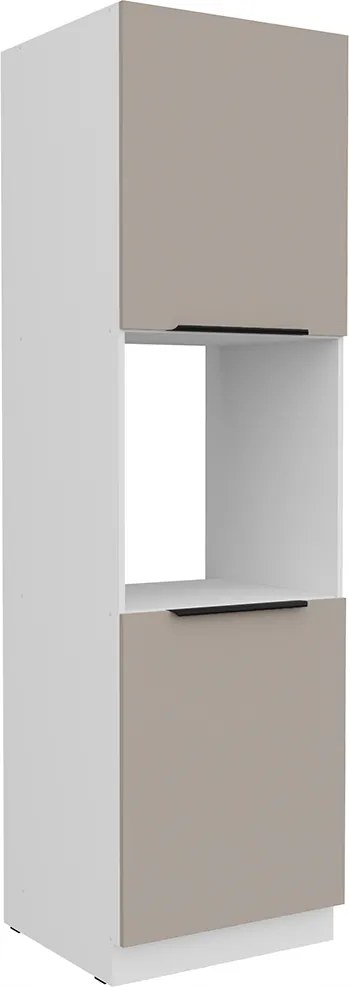 ARIA lb | vysoká skříňka 60 DP-210 2F na vestavnou troubu | 60 cm | ANTI FINGERPRINT povrch | bílá/béžová