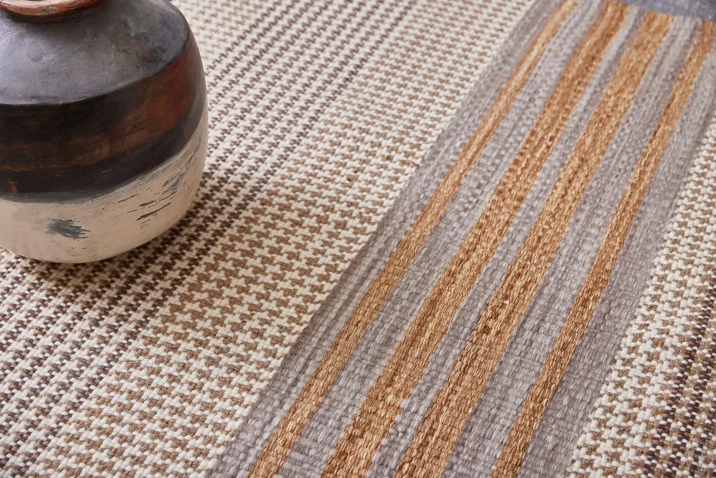 Ručne viazaný kusový koberec Houndstooth DESP HL89 Beige Mix, 240x300, béžová, hnedá, obývacia izba, Diamond Carpets India