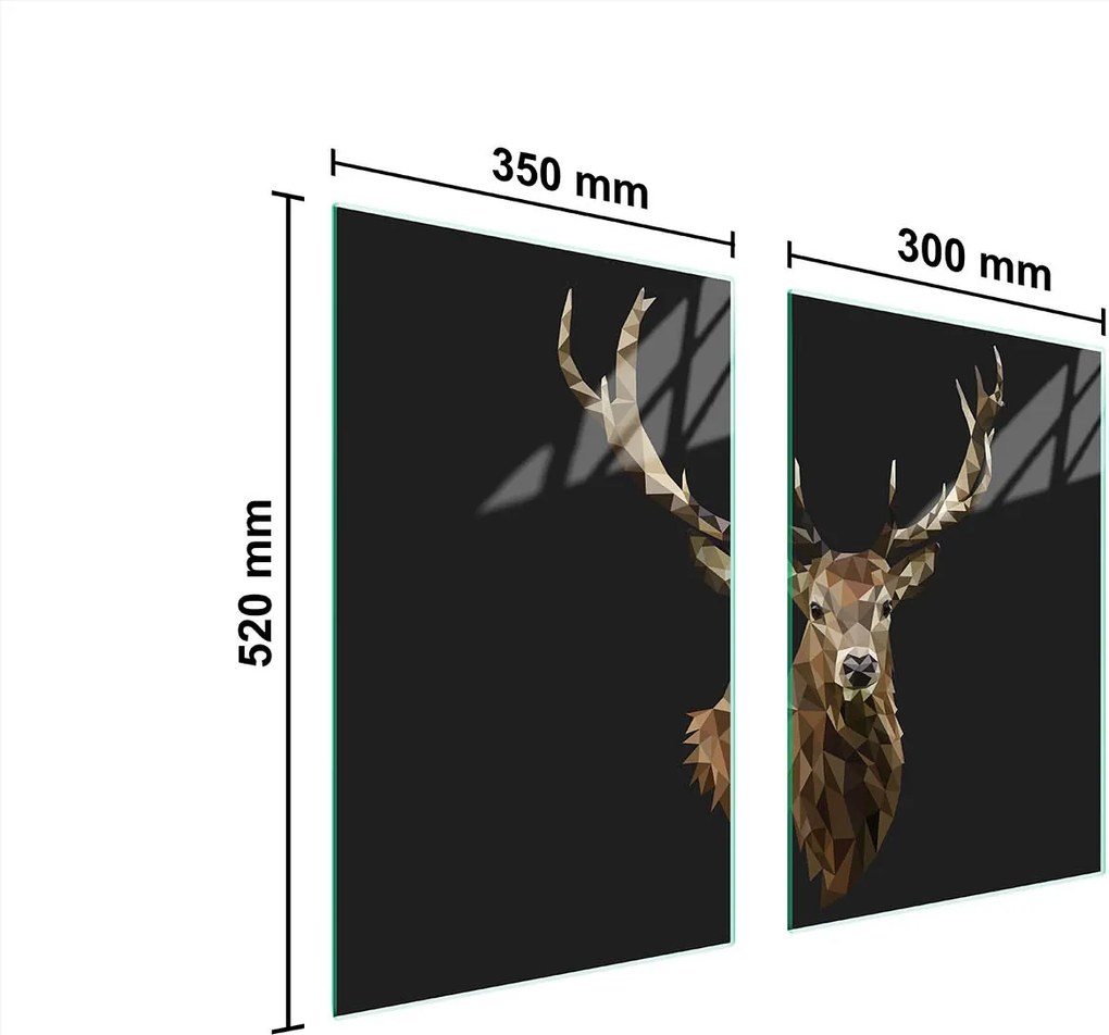 Skleněná Ochranná Deska Do Kuchyně 65x52 Jelen