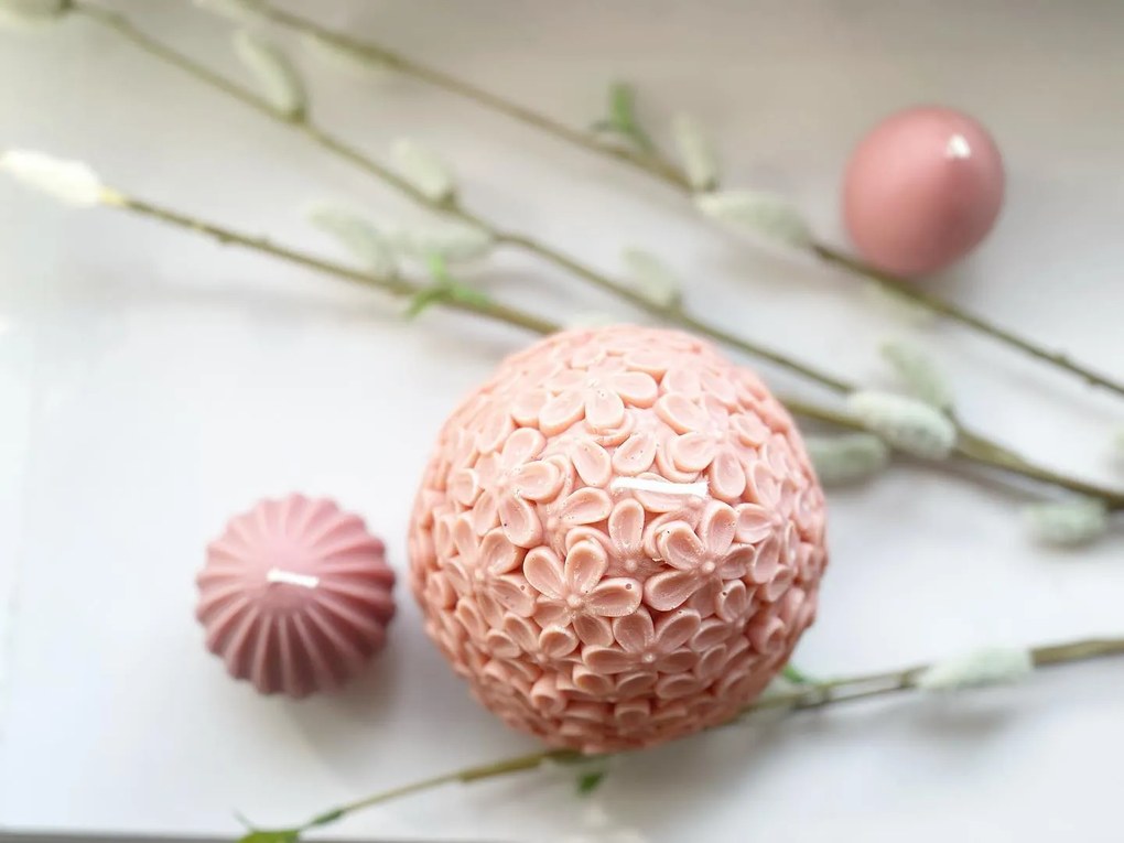 Elitte Candle Sójová svíčka - Flowerly Egg Barva svíčky: Růžová