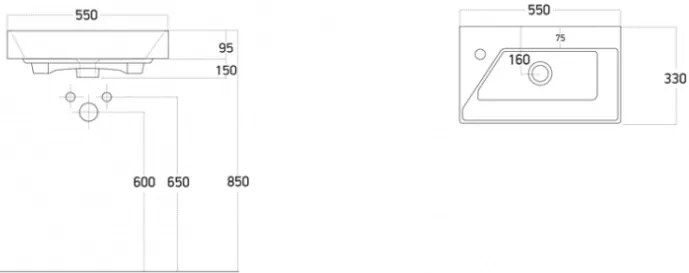 Lavedo Manhy White 55 koupelnová skříňka s umyvadlem
