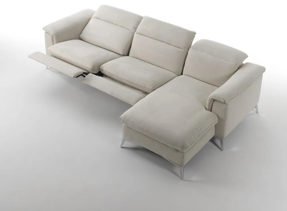 Pregio Italia sofa&relax Rohová sedací souprava SOLUTION Provedení: 2 místná + lehátko, Vzorník látek: tekno fibra 03 milk