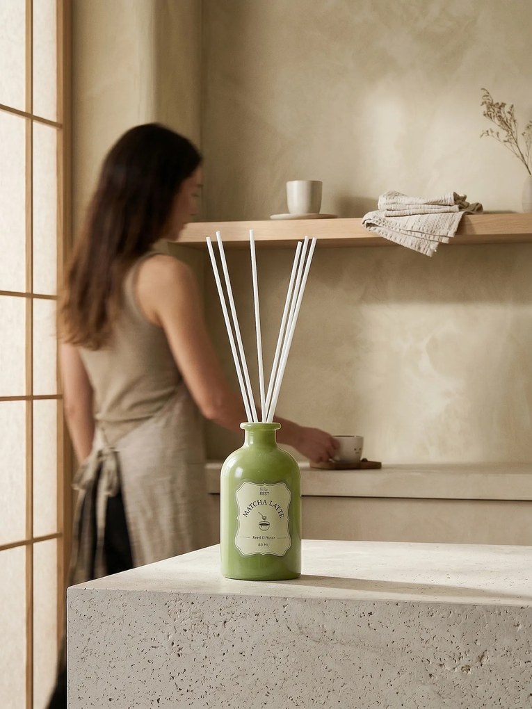 Sinsay - Vonný difuzér s tyčinkami Matcha Latte - zelená