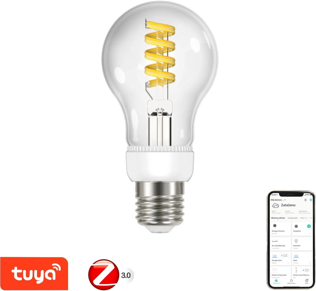 Led žárovka immax neo smart led filament e27 5w, teplá - studená bílá, stmívatelná, zigbee 3.0