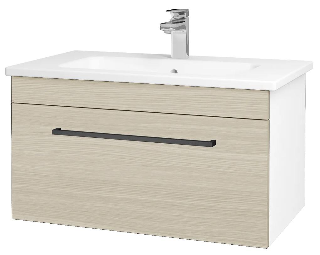 Dřevojas Koupelnová skříň ASTON SZZ 80 Varianta: N01 Bílá lesk / Úchytka T01 / D05 Oregon
