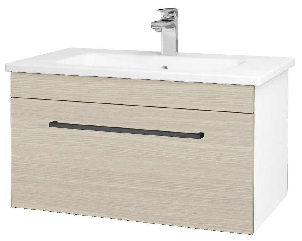 Dřevojas Koupelnová skříň ASTON SZZ 80 Varianta: N01 Bílá lesk / Úchytka T07 / IND Individual