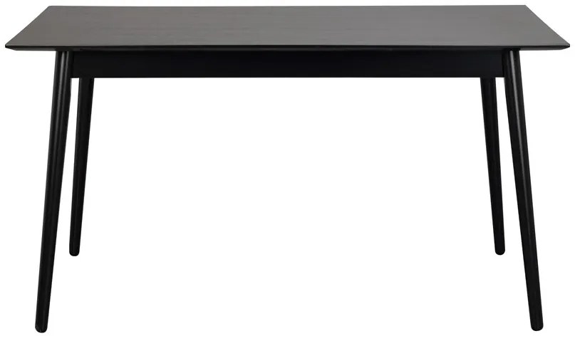 Černý kaučukový jídelní stůl Rowico Bolat, 140 cm