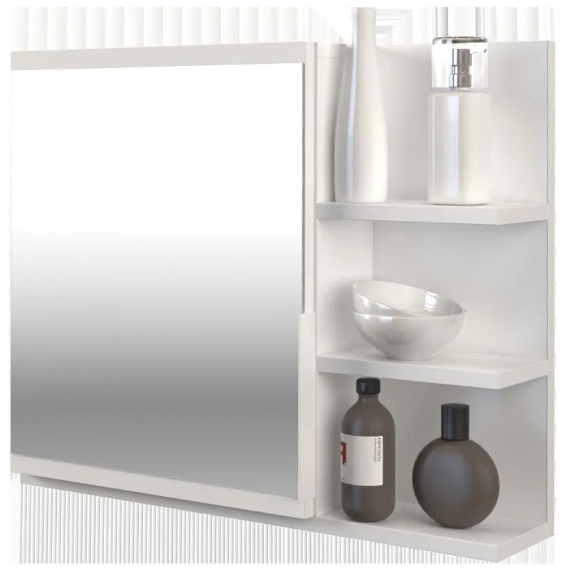 TP Living Koupelnové zrcadlo s poličkou LUMO pravé - bílé