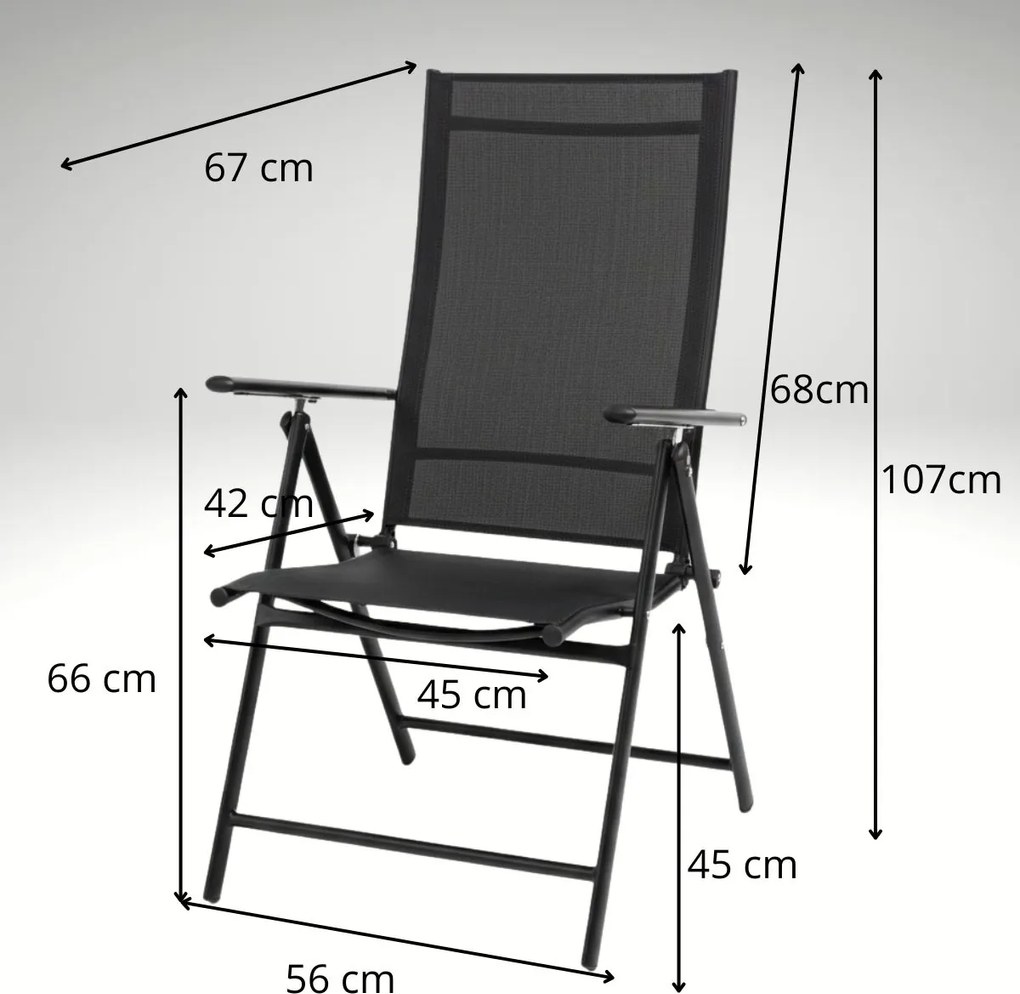 Vikio Zahradní set 90x90 pro 4 osoby V133 černá