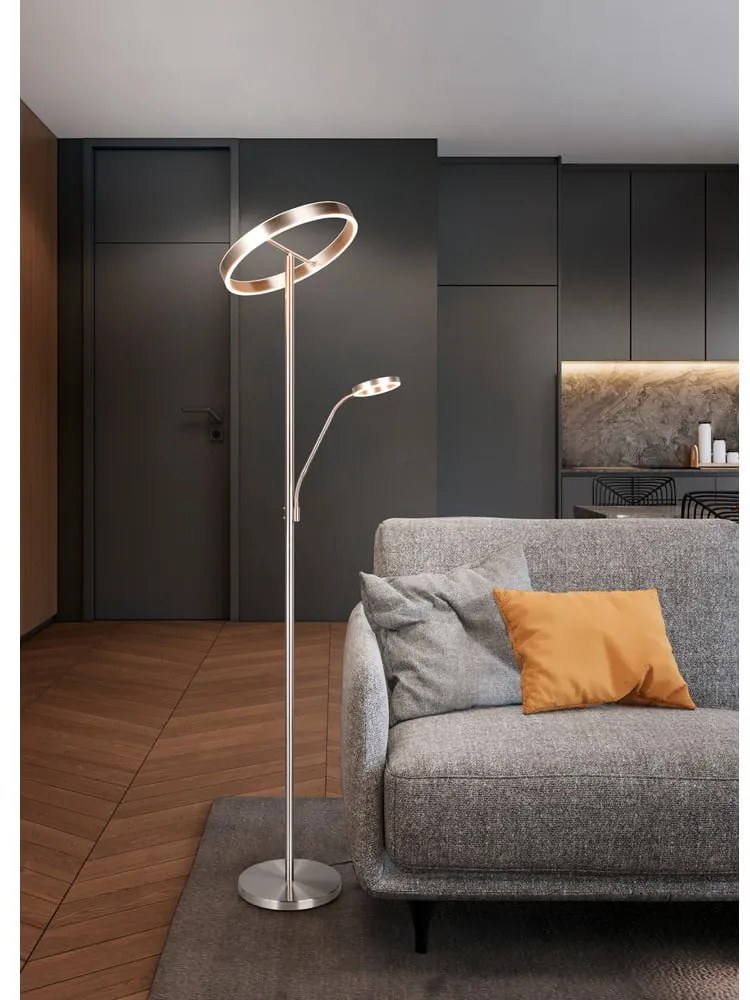 LED stojací lampa ve stříbrné barvě (výška 180 cm) Willis – Trio
