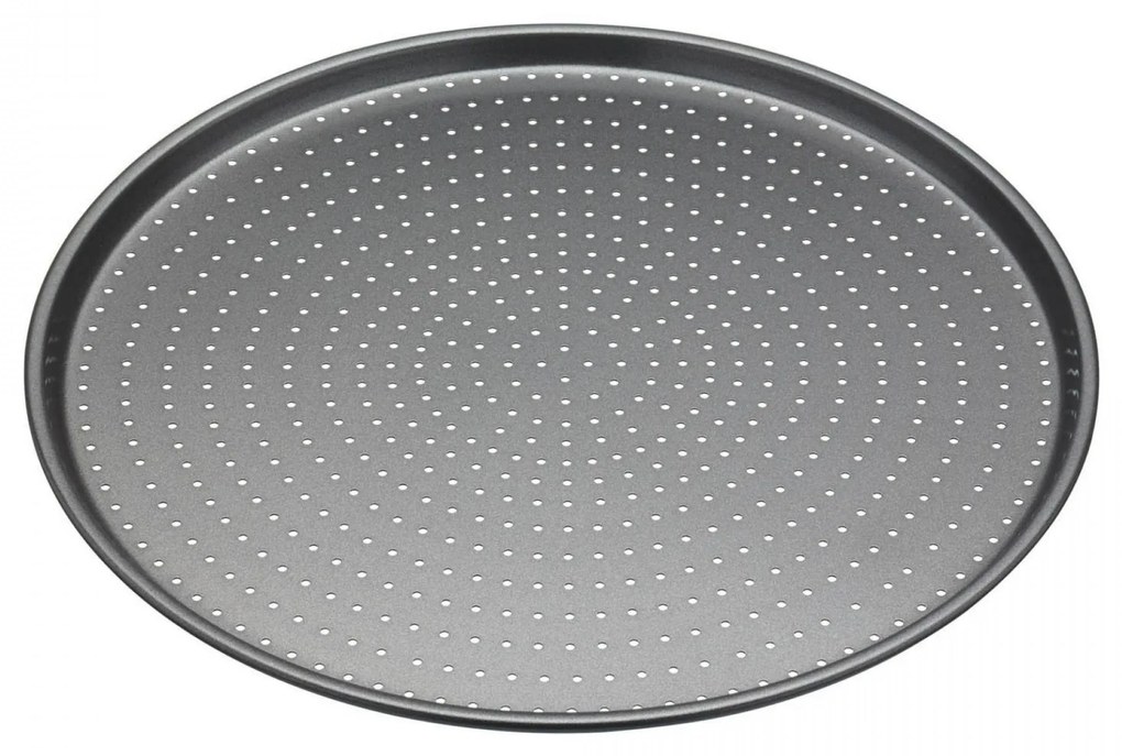 Kitchen Craft Kulatý plech na pečení Pizza Tray ⌀ 32 cm, šedá barva, kov