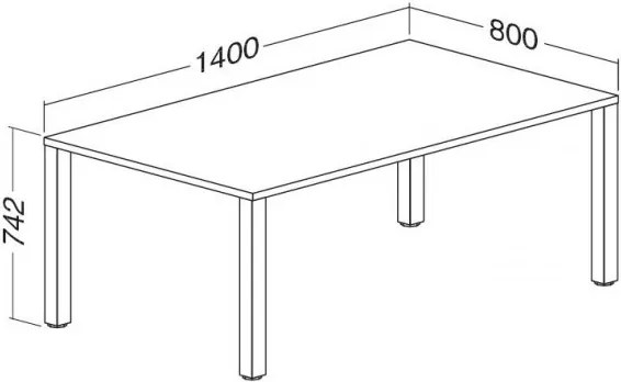 Stůl ProOffice B 80 x 140 cm / Třešeň