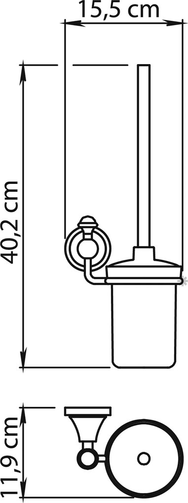 Gedy NEVIS WC štětka závěsná, keramika, chrom NV330313