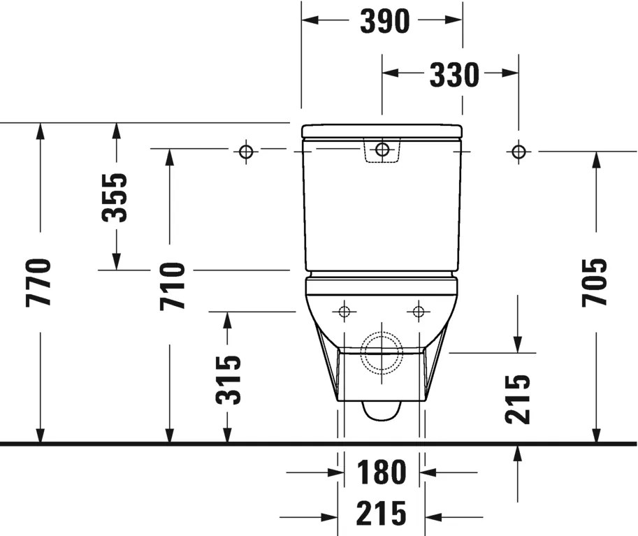 Duravit No.1 - Závěsné WC kombi, Rimless, bílá 25120900002