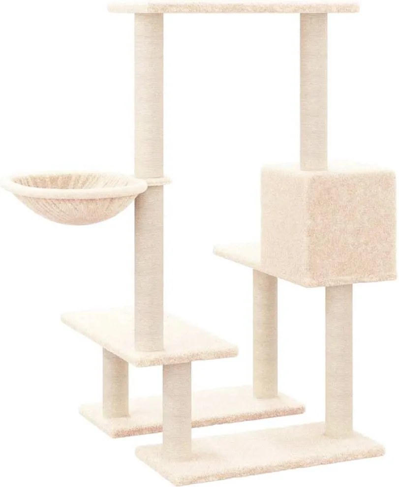 Škrabadlo pro kočky se sisalovými sloupky krémové 94,5 cm 171639