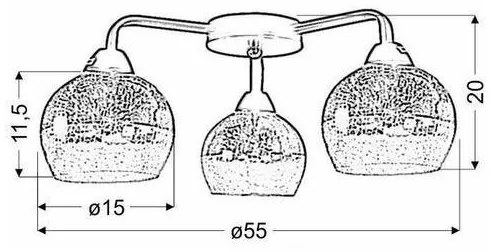 Přisazený lustr CROMINA 3xE27/60W/230V