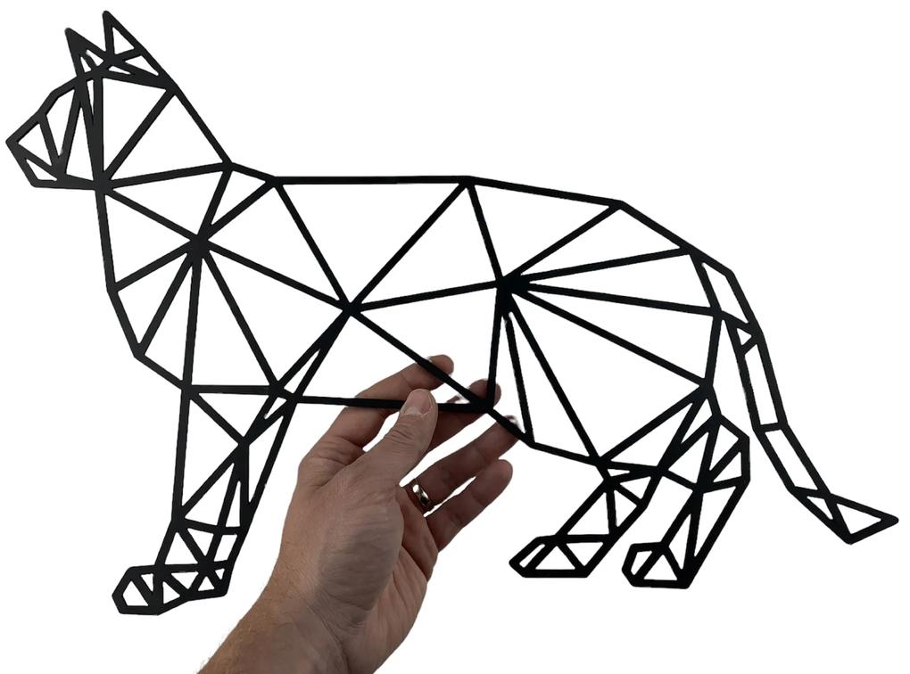 Dřevěný polygonální obraz - Kočka od 2opice.cz Materiál: ČERNÝ EBEN, Velikost (mm): 1150 x 810