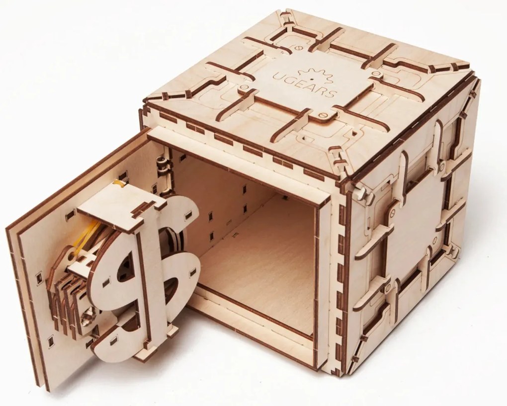 Ugears 3D dřevěné mechanické puzzle Trezor