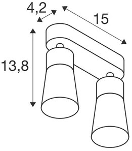 SLV Puri 2.0 Cone, bílé nástěnné/stropní svítidlo 2xGU10, délka 15cm