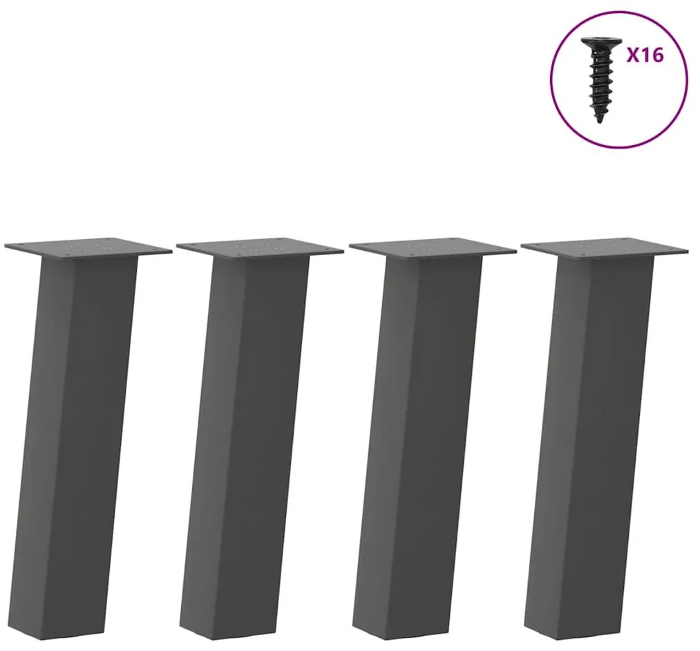 Nohy ke konferenčnímu stolku 4 ks antracitové 30 cm ocelové