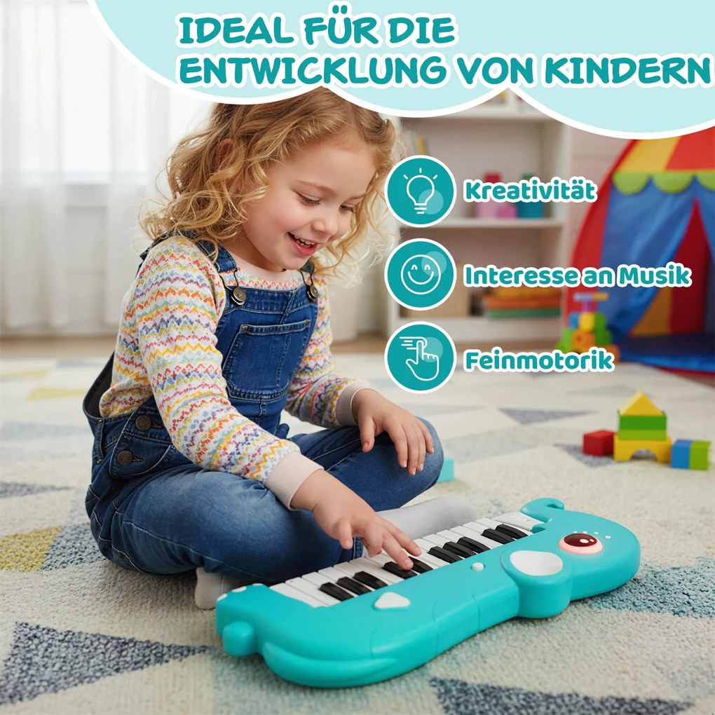 Costway 25 Dětské digitální piano Keys s vestavěnou hudební a světelnou