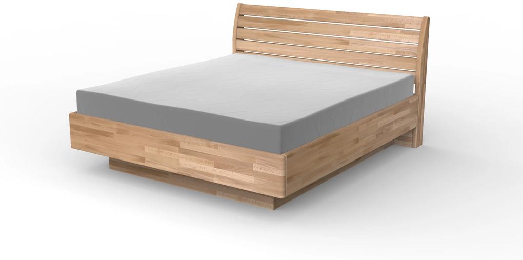 Masivní postel SATURN - Solwo Design Dřevo a odstín oleje: BUK Cink - Olej odstín BO102, Rozměr spací plochy: 220x200