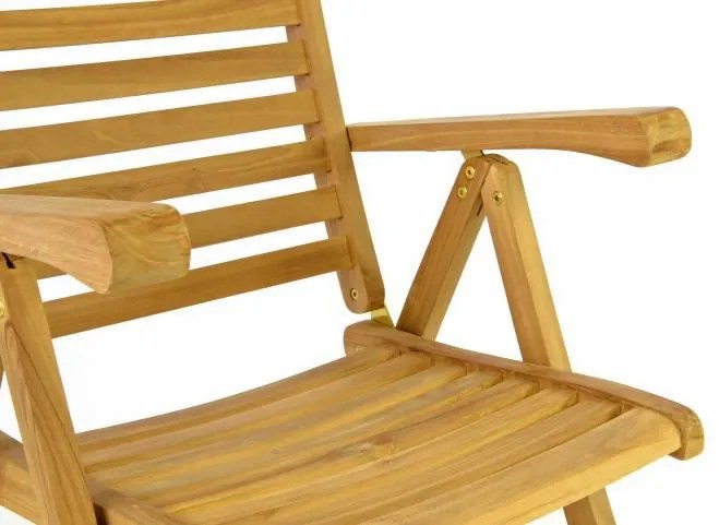 Skládací židle z teaku, 6 poloh, s ochrannou vrstvou