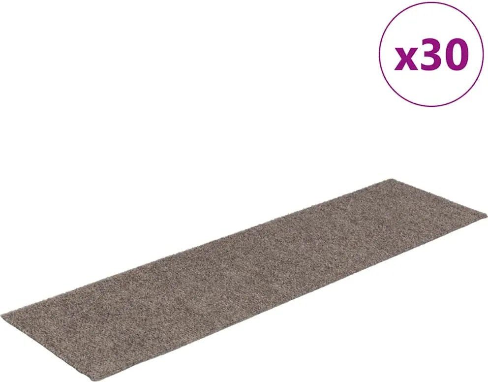Schodové rohože samolepicí 30 ks 76 x 20 cm béžové obdélníkové 3365730