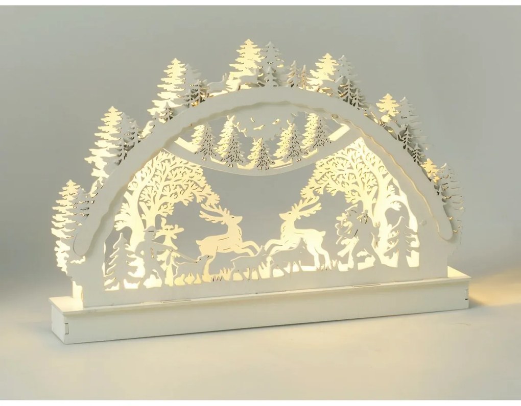 Vánoční LED dekorace Zimní les, 29x4,5x19cm, 6 LED, teplá bílá
