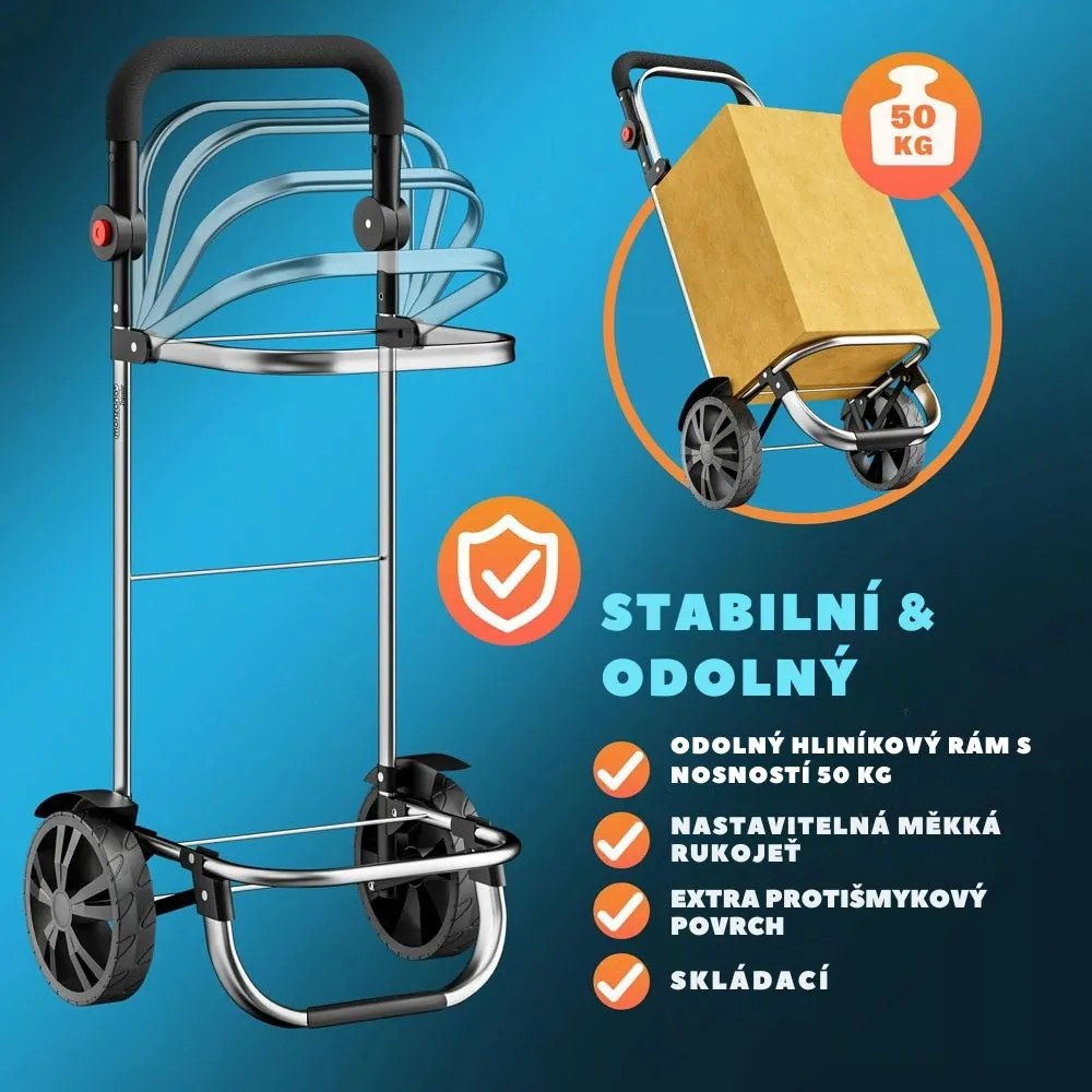 Nákupní taška na kolečkách EASY, 50l, šedá Monzana