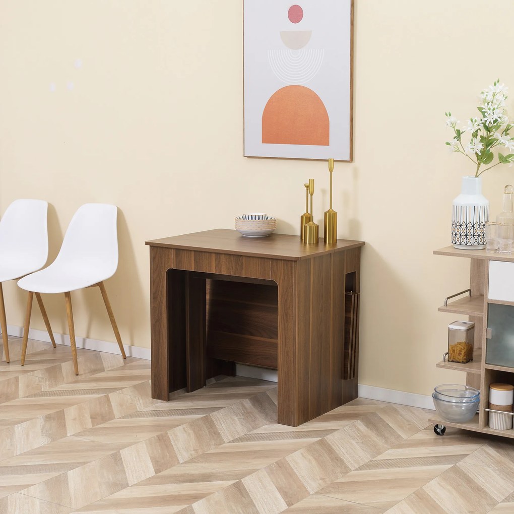 HOMCOM jídelní stůl rozkládací kuchyňský stůl jídelní stůl do obývacího pokoje jídelna moderní design hnědá 180 x 85 x 75cm