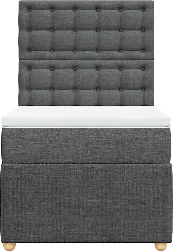 Box spring postel s matrací tmavě šedá 90x190 cm textil 3291926