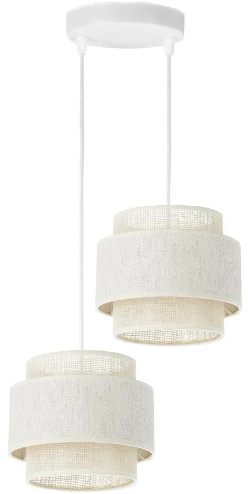 Lustr na lanku BOHO 2xE27/60W/230V krémová/juta