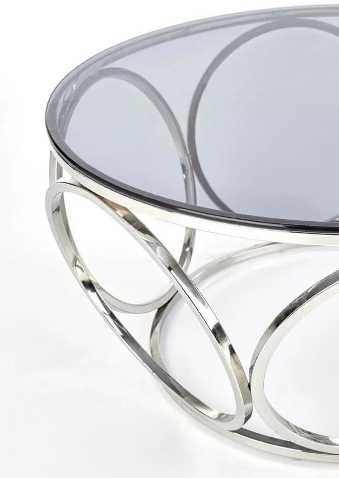 Intesi Konferenční stolek Deyn stříbrný, sklo -