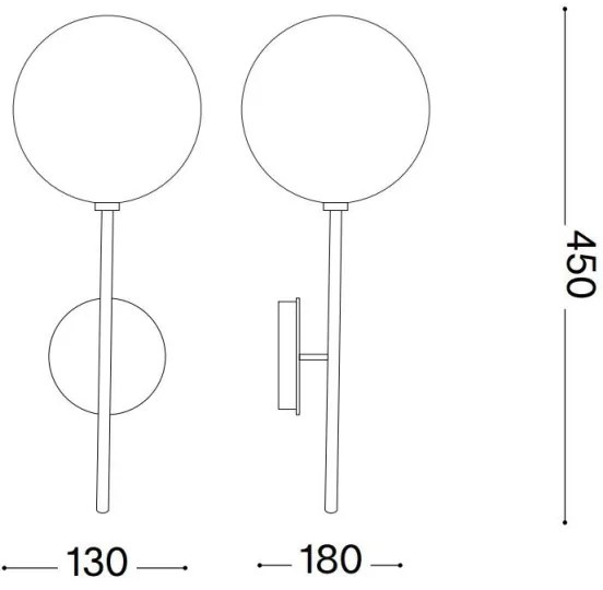 Ideal Lux - LED Nástěnná lampa EQUINOXE 1xG4/2W/230V mosaz/čirá