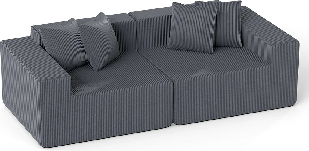 Costway 204 cm 2 sedací souprava pohovka bez kosti pohovka s hlubokým sedákem